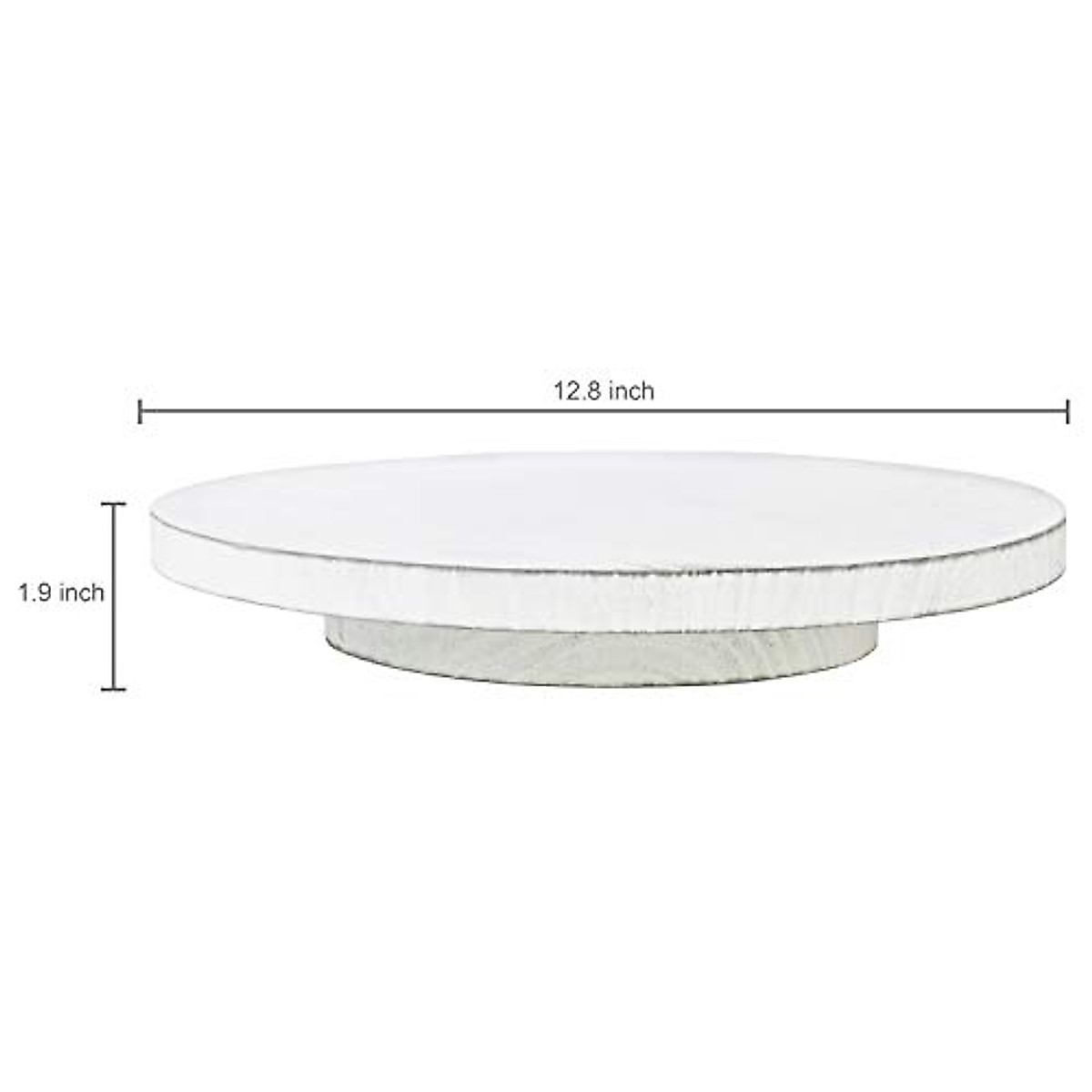 MyGift 13 Inch Vintage White Wood Lazy Susan Turntable Rotating Tray Condiment Serving Tray, 360 Degree Spinning Spice Rack Organizer