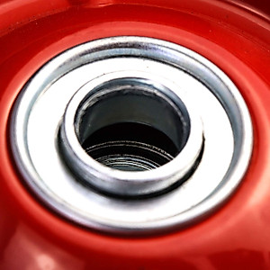 QWORK 2 Pack 6" x 1.5",5/8" Axle, Premium Rubber Wheel with Ball Bearing, Hand Truck Wheel, Capacity up to 132 lbs