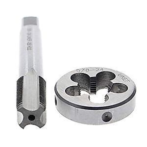 AUTOKAY New HSS 5/8"-24 UNEF Right Hand Thread Tap and Die Set (5/8x24) RH