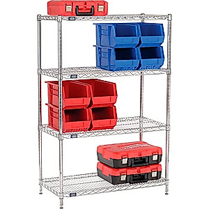 Nexel Chrome Wire Shelving, 42"W X 18"D x 54"H