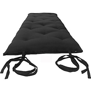 D&D Futon Furniture Full Size Black Traditional Japanese Floor Futon Mattresses 80 x 54 x 3, Foldable Cotton Cushion Mats, Yoga, Meditation