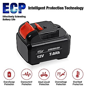 DSANKE for Dewalt 12V Lithium Ion Battery, 7000mAh Replace for DEWALT DCB120 DCB123 DCB127 12-Volt Max Lithium-ion Battery, Higher Capacity Suit All DEWALT 12V Power Tools