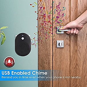 iMounTEK Video Doorbells Wireless Smart Wi-Fi Video Doorbell Security Phone Door Ring Intercom Camera 2-Way Audio Night Vision, Security Door Ring, Motion Detection, IP65 Waterproof Battery Operated