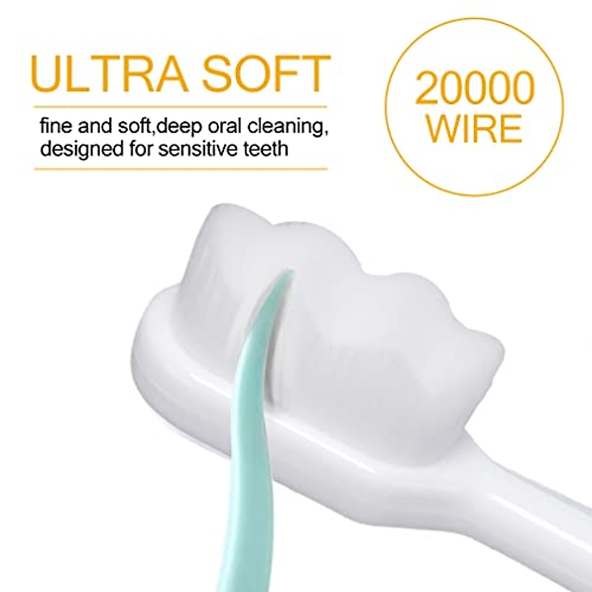 Besfony 4 Pack Extra Soft Toothbrush with 20000 Soft Bristles for Sensitive Gums, Manual Ultra Soft Nano Toothbrushes for Protect Fragile Gums, Perfect for Kids & Adults(Black/White)