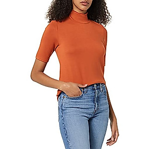 KARL LAGERFELD PARIS Women's Everyday 3/4 Sleeve Knit Top, Spicy Orange, Large