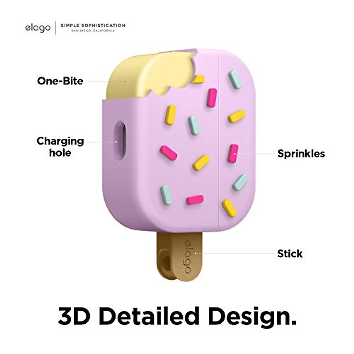 elago Ice Cream AirPods Pro Case with Keychain Designed for Apple AirPods PRO Case (Blueberry)