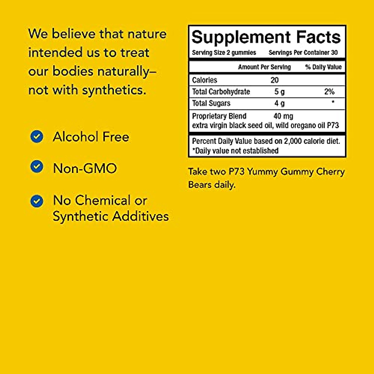 NORTH AMERICAN HERB & SPICE Kid-e-kare Yummy Gummy Cherry Bears - 60 Real Cherry Gummies - Daily Immune Support for Children - with P73 Oreganol & Black Seed Oil - Non-GMO - 30 Servings