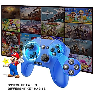 Bluetooth Controller for Switch/Mac/PC/Steam/Mobile Phone/iOS/Android//TV/iPad/Table/Apple Arcade MFi Games, switch pro controller wireless with Adjustable Dual Motion,Turbo,Macros,6-Axis,Wake Up for Black Myth: Wukong (Black) (Purple) (Blue)