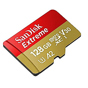SanDisk MicroSD Extreme 128GB Memory Card Works with GoPro Action Camera Hero 11 Black, Hero11 Black Mini (SDSQXAA-128G-GN6MN) A2 V30 U3 Bundle with 1 Everything But Stromboli Micro SDXC Card Reader