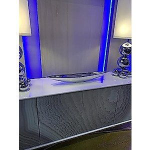 Modern Day Accents Barco Long Boat Tray, Silver (8453)