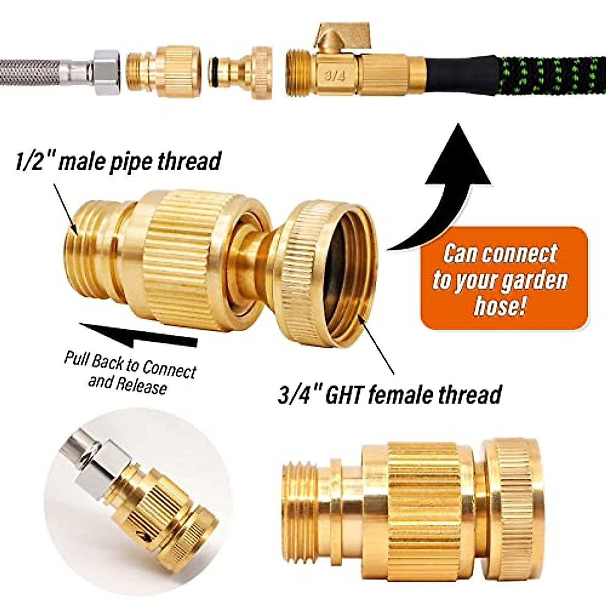 ZHEQOGZH Automatic Dog Water Dispenser Water Trough for Livestock Pig Chicken Waterer Stainless Steel Automatic Waterer Bowl with Float Valve Drain Plug Braided Hose Garden Hose Quick Connect Fittings