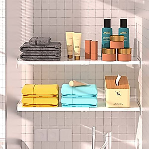 Cabinet Shelf Organizer Expentable Heavy Duty Metal Storage Shelves Organizer DIY Divider Separator Shelves for Cabinet Wardrobe Cupboard Kitchen Bedroom Closet, 2pack