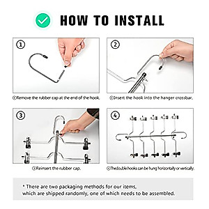 CINKSY Pants Skirt Hangers Space Saving 5 Layers with Non-Slip Foam Padded Swing Arm 9 Pack