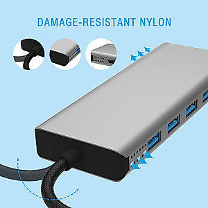 USB C Hub, 12-in-1 Multi-Port USB C Adapter with 1000M Ethernet, 4 USB 3.0 Ports Adapter, TF, SD, VGA, 3.5mm Audio, 100W PD Powered Compatible with MacBook, Pro,Air,Type C Adapter Laptop Silver…