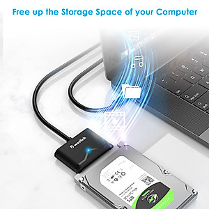 WAVLINK SATA to USB C Adapter Cable, USB-C (Thunderbolt 3) to SATA III Hard Driver Adapter Compatible for 2.5" SSD and HDD Hard Drive 5Gbps SATA III UASP