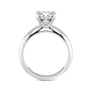 1 Carat | IGI Certified Round shape Lab Grown Diamond Engagement Ring For Women | 14K Or 18K in White, Yellow Or Rose Gold | Eloise Solitaire Knife Edge Diamond Ring |FG-VS1-VS2 Quality Friendly Diamonds Engagement Ring