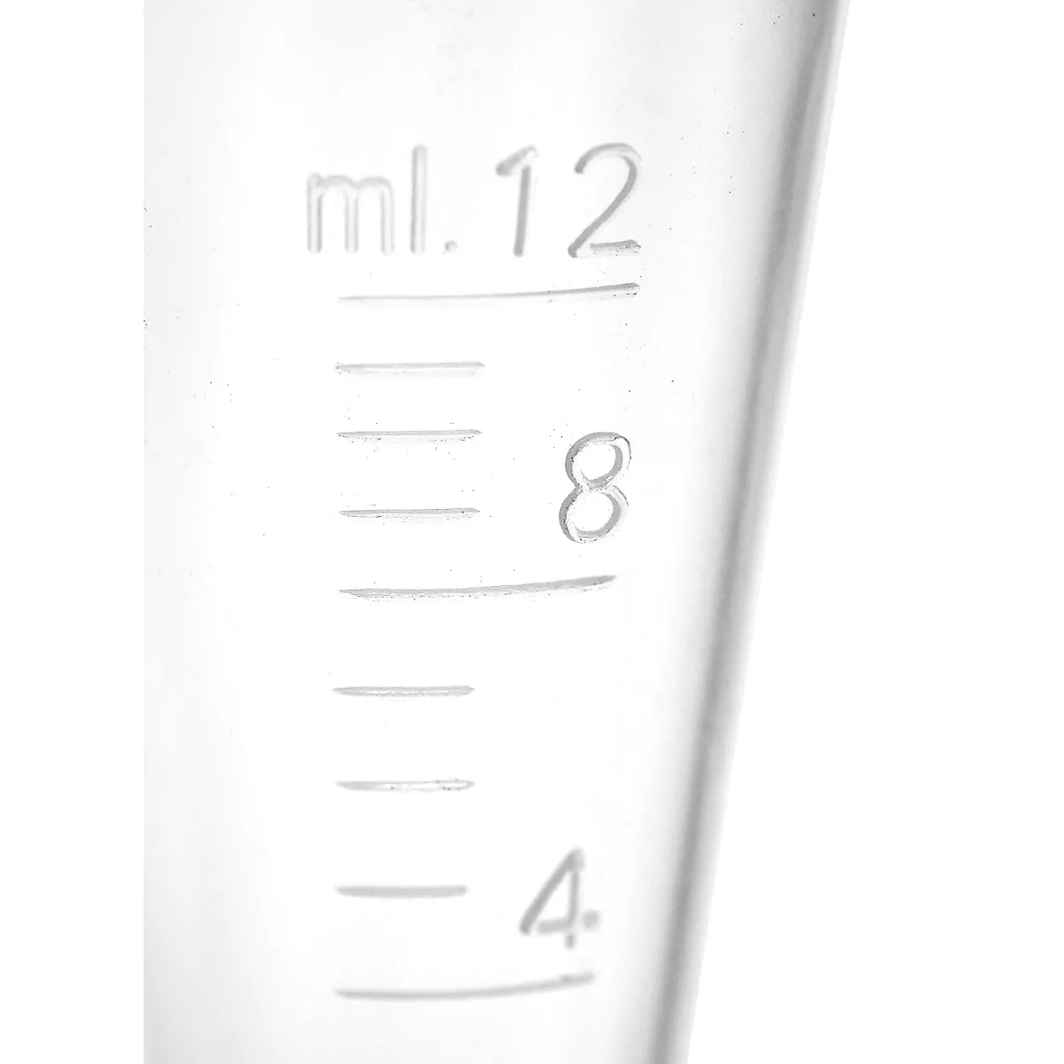 EISCO Conical Measure, 12ml - Polypropylene Plastic, Translucent - Pouring Spout - 1ml Raised Graduations - Hexagonal Base