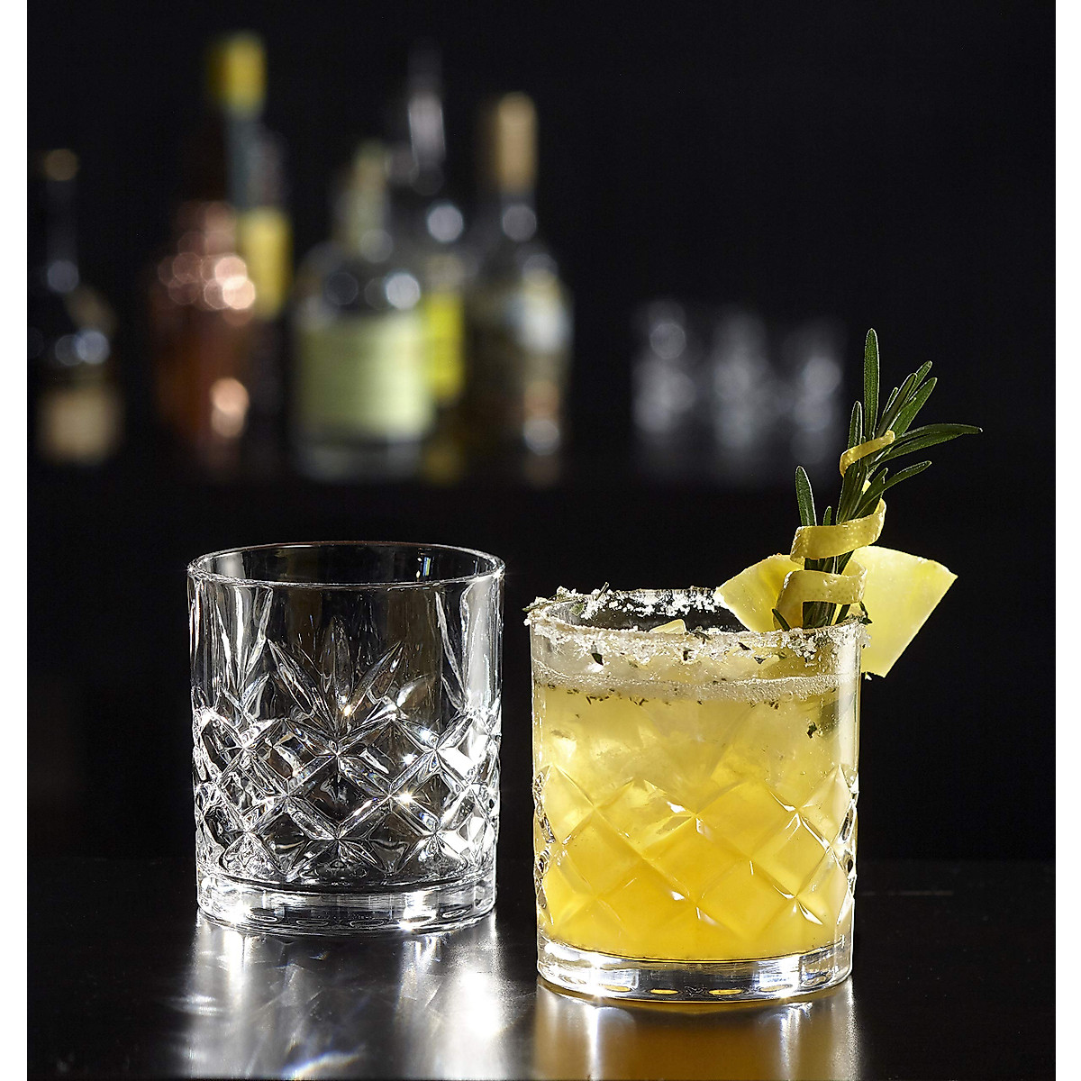 Royalty Art Kinsley Lowball Whiskey Glasses, 8 Pc. Set, 10.6 ounce Short Drinking Glassware for Liquor, Bourbon, Rye, or Beer, Elegant Drinkware for Men or Women, Dishwasher Safe (Lowball)