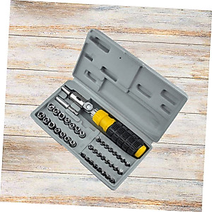 OSALADI 41pcs Mini Wrench Multi Screwdriver Mini Ratchet Screwdriver Mini Screwdriver Mini Socket Wrench Screwdriver Rod Sleeve Set Multifunction Plate Blush Set Screwdriver