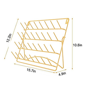 Generic Large Spools Holder Wall Mount Thread Holder 32 Thread Cones Thread Holder for Knitting, 15.7inchx12.2inch, Gold