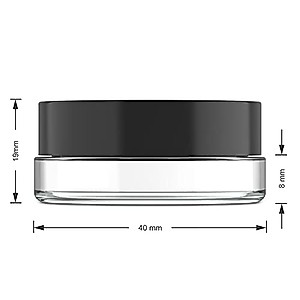 90pcs Thick Bottom Low Profile 7ml Glass Jars with Black Lids : Air tight container (Black Lids)