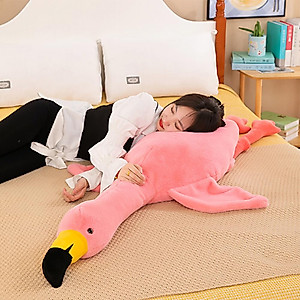 Yuthsona Pink Flamingo Stuffed Animal Plush Pillow Toys Giant Stuffed Animal Plush Doll Cozy Flamingo Plush Sleeping Pillow Gifts for Kids Birthday Decoration