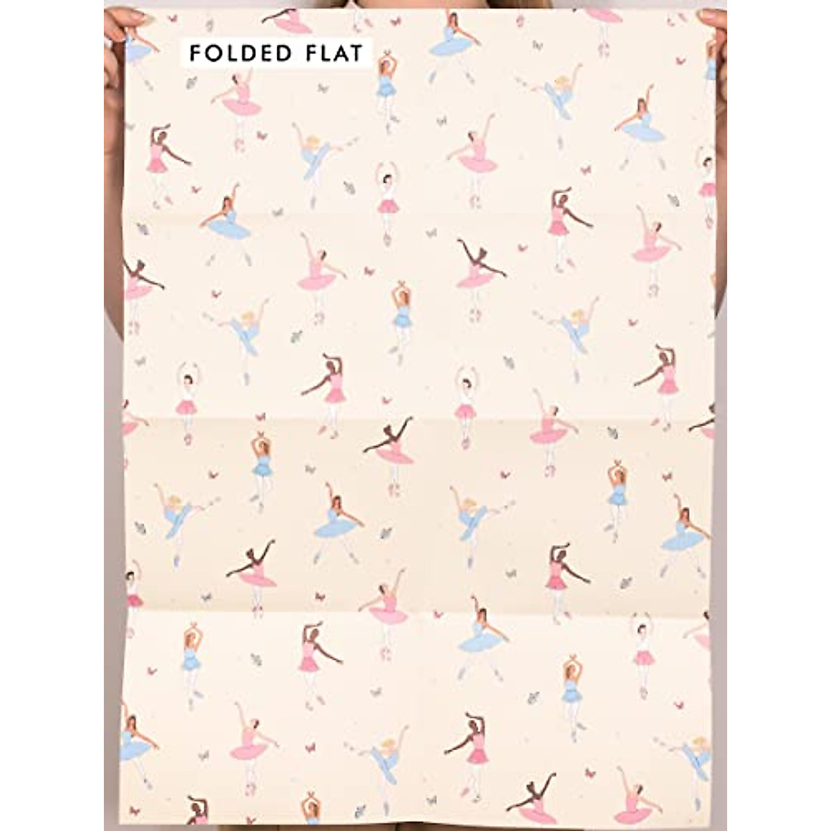 CENTRAL 23 - Ballerina Gift Wrap - 6 Sheets of Cute Wrapping Paper for Girls - Pink Blue Birthday Giftwrap - Pastel Butterflies for Kids - Pretty Ballet Dancers - For Women