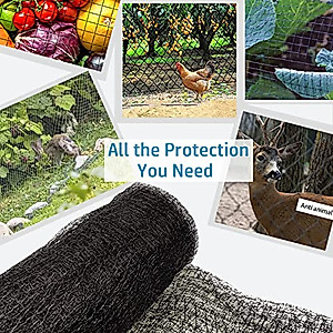 Dafoecheer Bird Netting - 7 x 65 FT Heavy Duty Garden Netting Deer Fence Net for Vegetables, Plant and Fruit Trees Against Birds, Deer and Other Animals