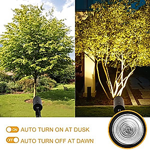 CINOTON 30W LED Landscape Lighting Outdoor with Photocell Sensor 120V Waterproof Dusk to Dawn Directional Uplight with US 3-Plug and 6.6 FT Cord Tree Flag Spotlights with Spike Stand 3000K Warm White