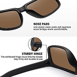 MEETSUN Polarized Sunglasses for Men Women Sports Driving Fishing Glasses UV400 Protection Black+Blue Mirror 2Pack