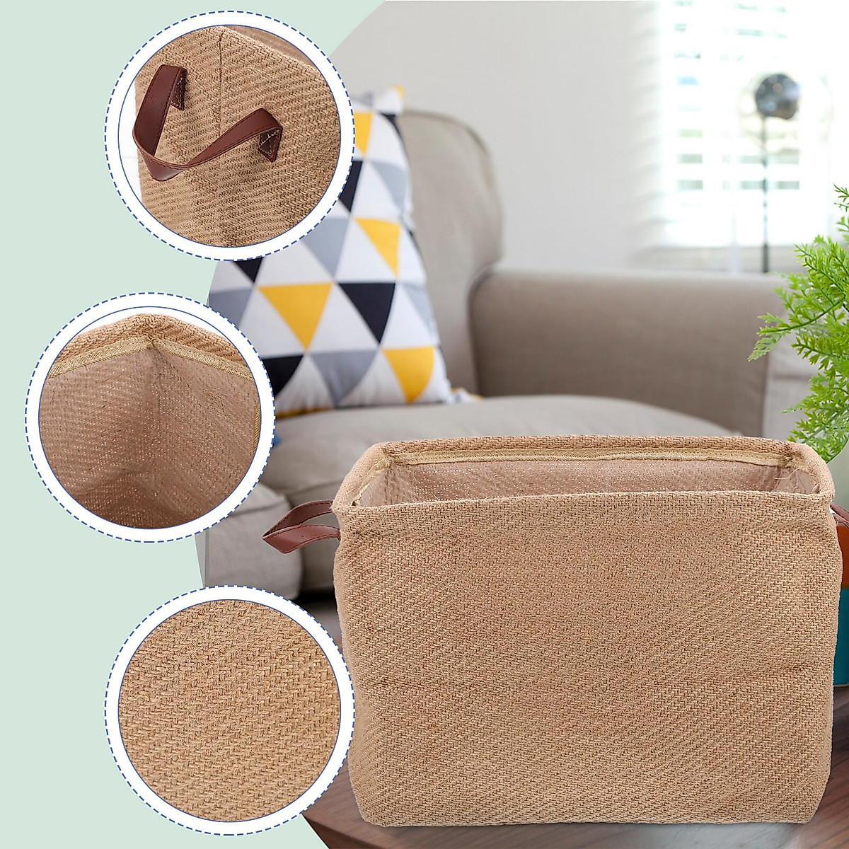 Alipis Foldable Storage Basket Folding Laundry Basket 1pc Jute Storage Basket Cylinder Baby Pe Waterproof Layer Wardrobe Basket Collapsing Laundry Baskets Jute Storage Box