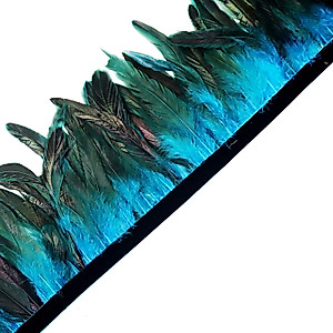 L'VOW Feather Boa Ribbon Punk Gothic Shawl Crow Witch Costume for Halloween(Acid blue)