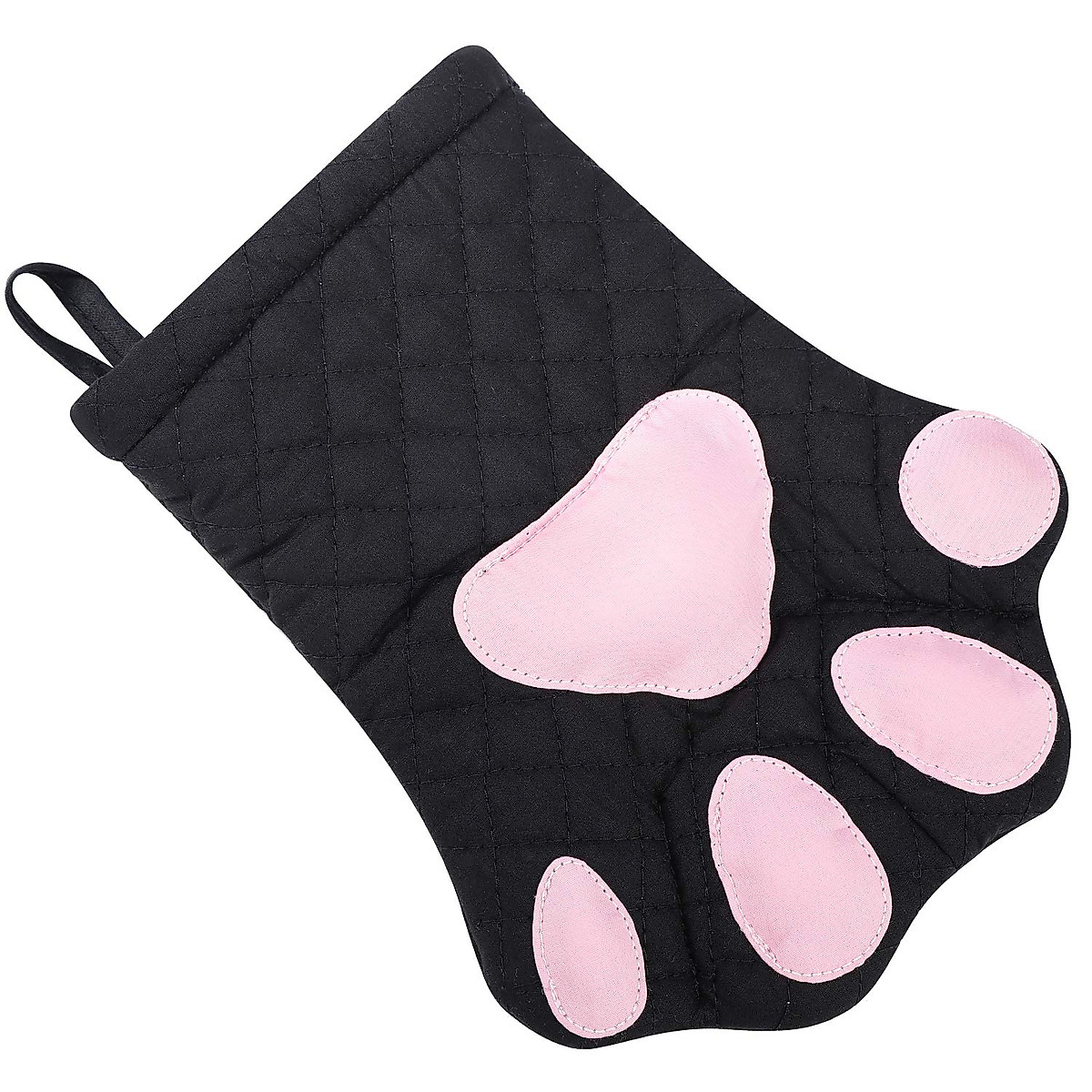 Oven Mitts,Cat Design Heat Resistant Cooking Glove Quilted Cotton Lining- Heat Resistant Pot Holder Gloves for Grilling & Baking Gloves BBQ Oven Gloves Kitchen Tools Gift Set BBQ,Microwave (Black)