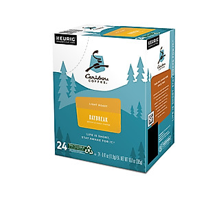 Caribou Coffee Daybreak Morning Blend, Single-Serve Keurig K-Cup Pods, Light Roast Coffee, 24 Count (11.9g)(Pack of 4)