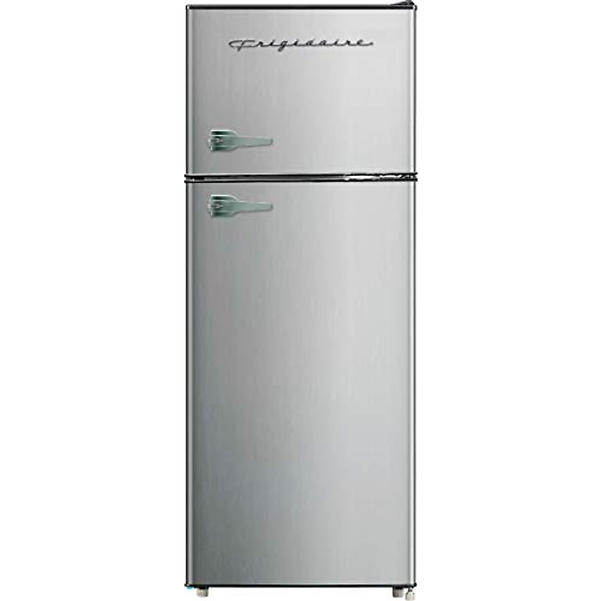 Frigidaire EFR751, 2 Door Apartment Size Refrigerator with Freezer, 7.2 cu ft, Platinum Series, Stainless Steel, 7.5 & Toshiba EM925A5A-SS Microwave Oven, 0.9 Cu. ft/900W, Stainless Steel