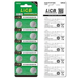 LiCB 20 Pack LR1130 AG10 Battery 1.5V Long-Lasting Alkaline Button Cell Batteries