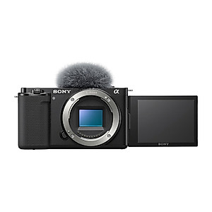 Sony Alpha ZV-E10 APS-C Interchangeable Lens Mirrorless Vlog Camera Body (Black) Content Creator's Bundle (8 Items)