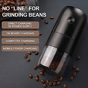 SEEDREAM Portable Electric Burr Coffee Grinder, Small Electric Rechargeable Mini Coffee Grinder with Multiple Grinding Settings
