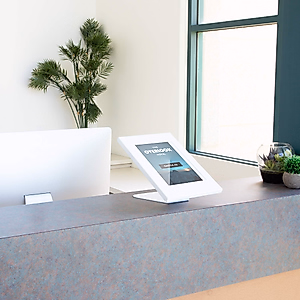 Mount-It! Anti-Theft Tablet Kiosk | Locking Tablet Enclosure with Counter Top and Wall Mount Base | Compatible with iPad 9.7, 10.2, 10.5 & Galaxy Tab A 10.1(2019) | MI-3775W