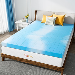 2 Inch Memory Foam Mattress Topper Queen, Gel Foam Queen Size Mattress Topper for Pressure Relief, High Density Cooling Memory Foam Pad, Premium Soft Mattress Topper, Certipur-Us Certified