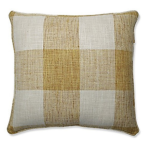 Pillow Perfect Indoor/Check Please Sunshine Throw Pillow, 18-inch, Yellow