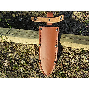 RiverView Enterprise Knife Sheath Riveted Genuine Leather - Up to 7-inch Single/Double Edge Blade – Riveted Belt & Handle Loops – Hori Hori, Hunting, Camping, Fishing, Tactical, Outdoor