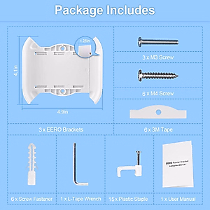 Wall Mount Holder for eero Pro Home WiFi, Relassy eero Wall Mount Bracket Compatible with eero WiFi System Ceiling Holder for eero WiFi System Set of 3