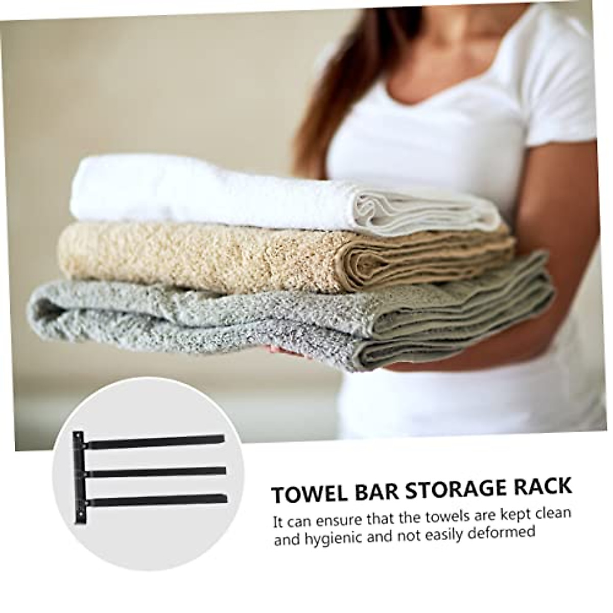 Cabilock Towel Rack Bath Towel Bars Swing Out Towel Rack Black Washcloth Towel Bar Black C Fold Towels Swivel Towel Rack Storage Rack Towel Rod Rack Towel Hanging Rod Stainless Steel Metal