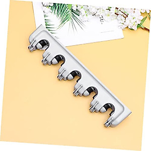 GLSTOY Mop Rack Mop Storage Shelf Broom Hanger Wall Mount Broom Holder Cleaning Tools Organizer Toilet Brush Holder Cleaning Tool Hooks Mop Organizer Clip Broom Storage Hanger Hooks Grey
