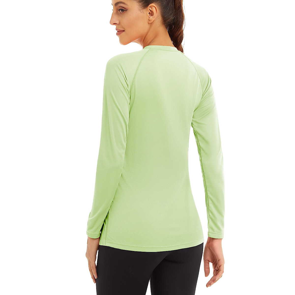 MAGCOMSEN Running Shirts for Women UV Shirts for Women Sweatshirts for Women Workout Shirts Fishing Shirts Womens Long Sleeve T Shirts Women Light Green