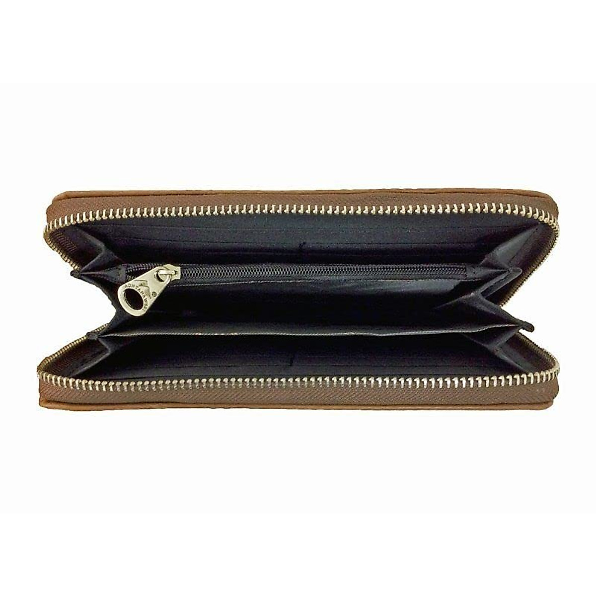 Montana West Ladies Wristlet Wallet 2-in-1 Western Tooled Genuine Leather Zippered Enclosure Brown