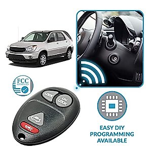 Keyless2Go Replacement for Keyless Entry Car Key Fob Vehicles That Use 4 Button L2C0007T 10335582-88 Remote, Self-programming