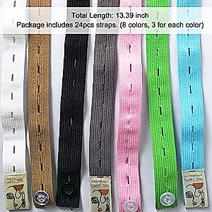 Veiai Clothing Storage Strap, 24PCS Wrapping Storage Straps with Button Clothes Organizer Tool for Houseware Closet, Travel, Trip