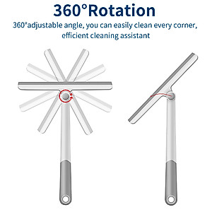 Shower Squeegee for Shower Doors, Shower Squeegee for Glass Doors, Bathroom, Mirrors, Windows Cars and Tile Walls, Silicone Handle Shower Squeegee 12 Inch （Grey+Green，2Pack）